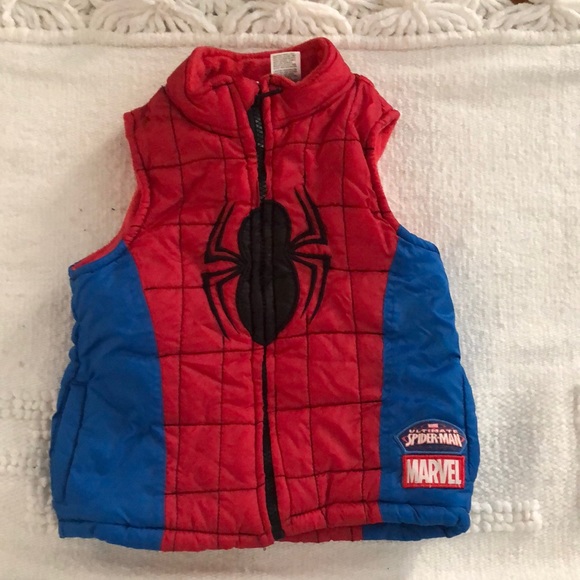 Marvel | Jackets & Coats | Marvel Spiderman Boys Winter Vest Zip Front ...